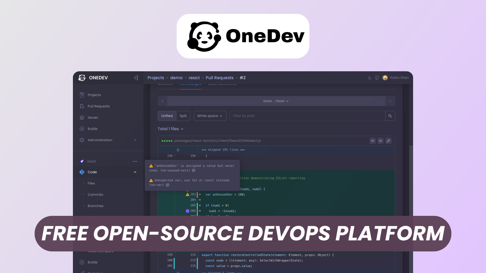 OneDev: Free Open Source Alternative to GitHub and Bitbucket