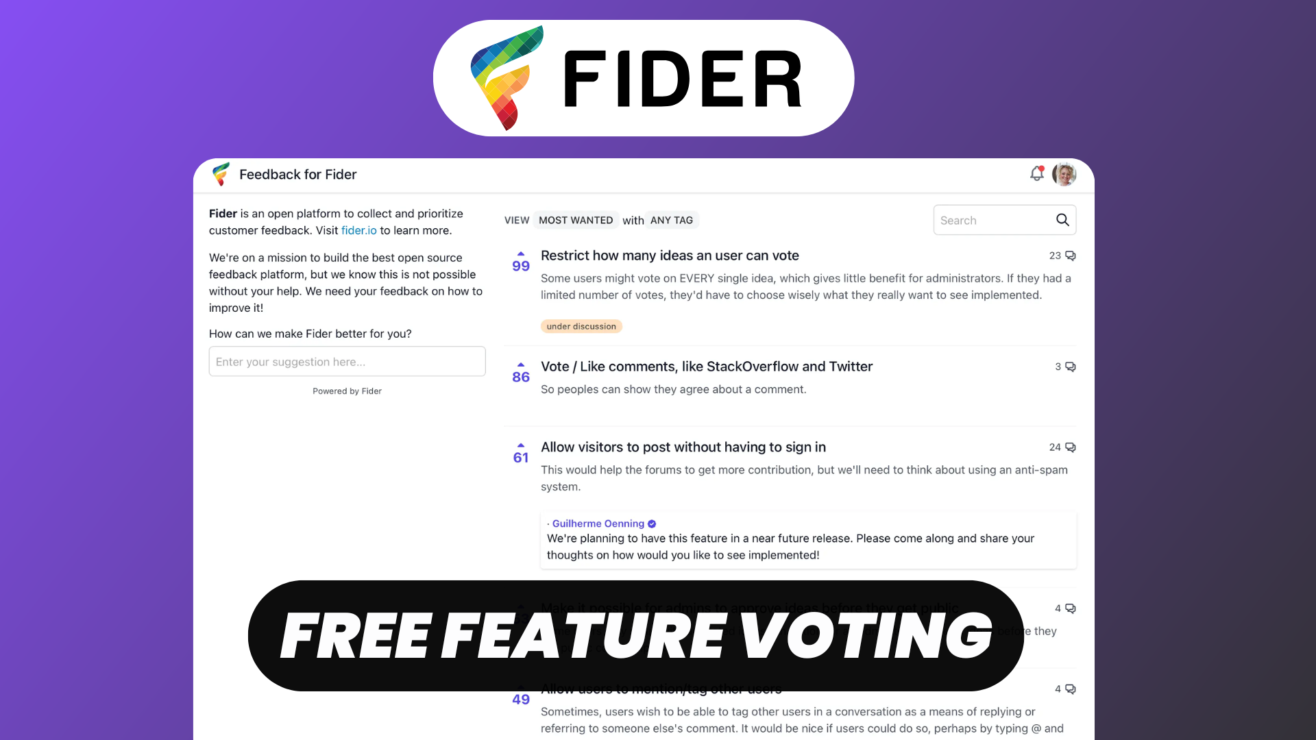 Fider: Free Open Source Feature Voting Tool