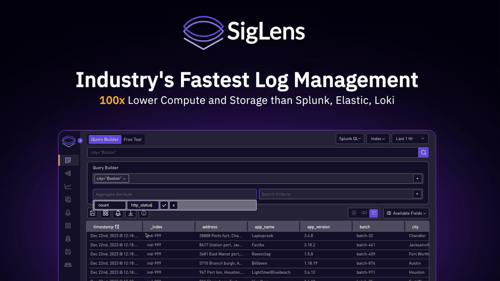 SigLens: Free Open Source Log Management Platform SigLens: Free Open Source Log Management Platform