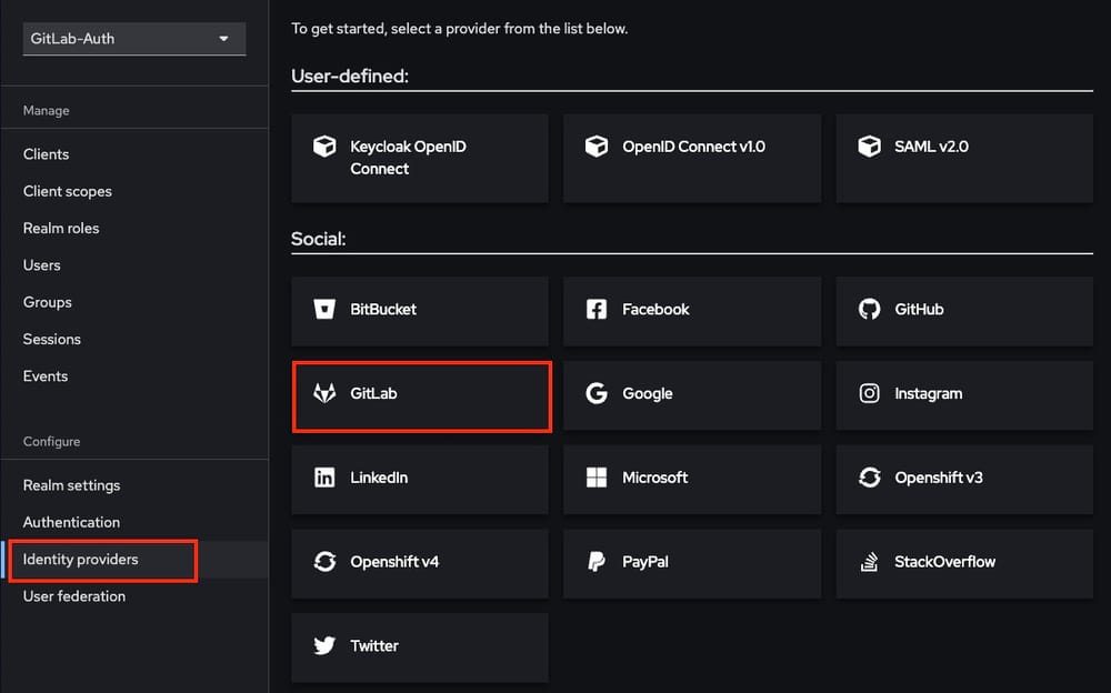 Setting up Sign in with GitLab using Keycloak